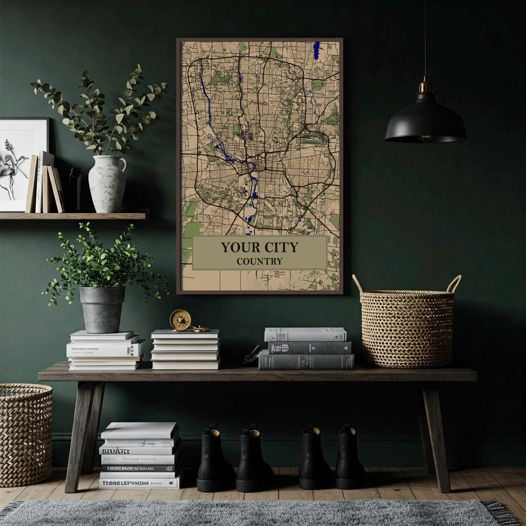 Custom City Map Print - Personalized Travel Map Wall Art, USA Map Gift ...