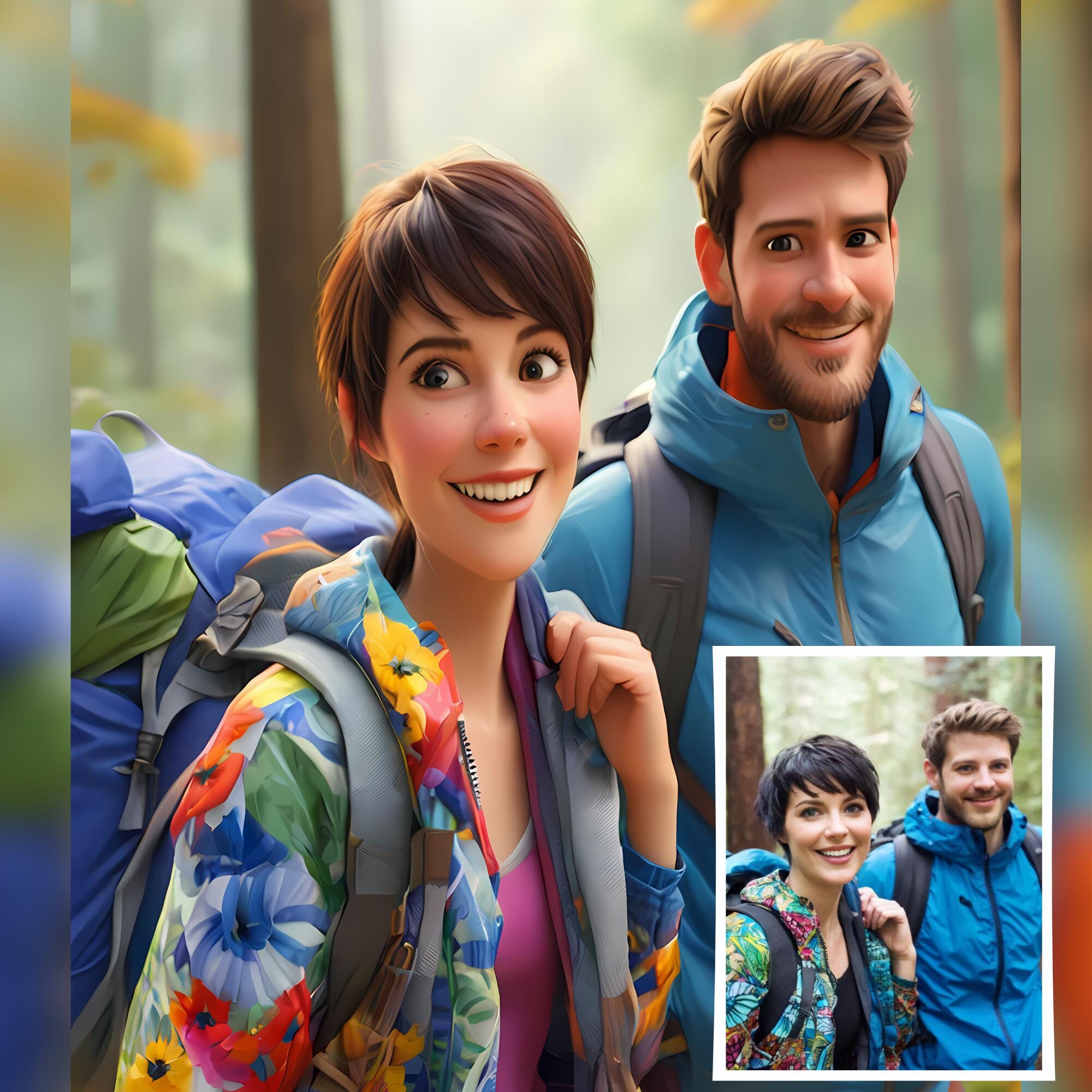 Pixar Style Portrait From Photo, Custom Portrait With Digital or Metal ...