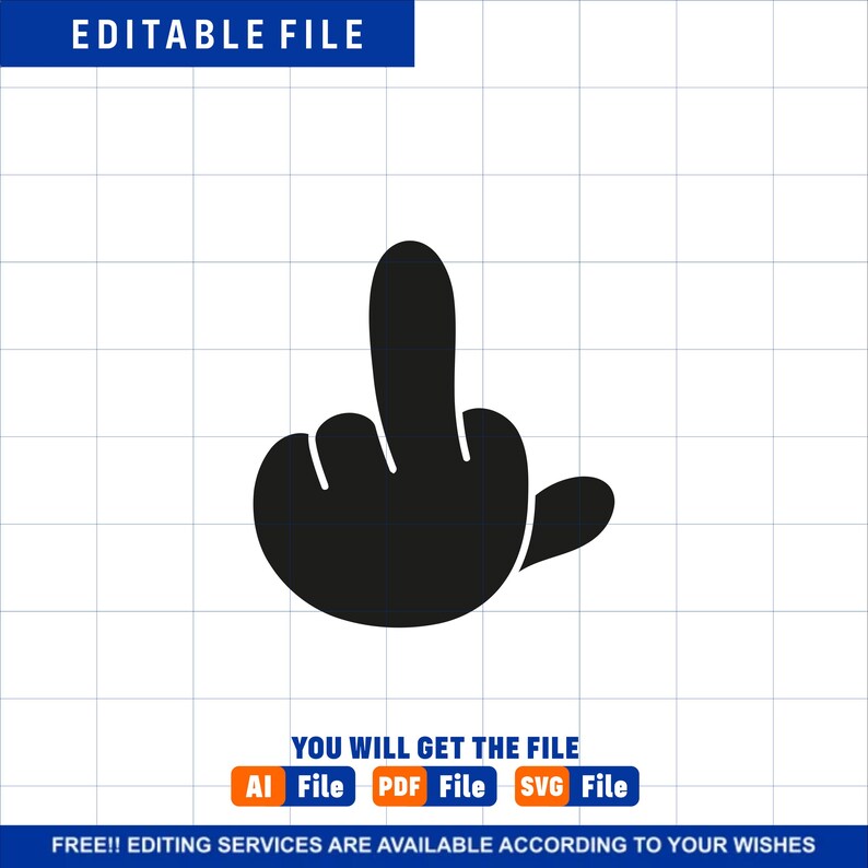 Best Shillouette Middle Finger Svg, PNG Funny Download, Cricut ...