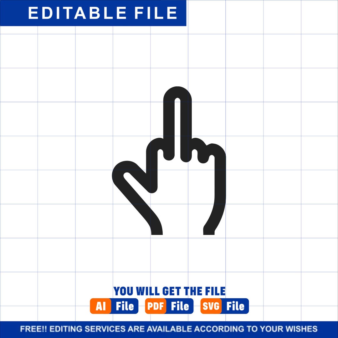 Outline Tumb Middle Finger Svg Png , Middle Finger Clipart, Middle ...