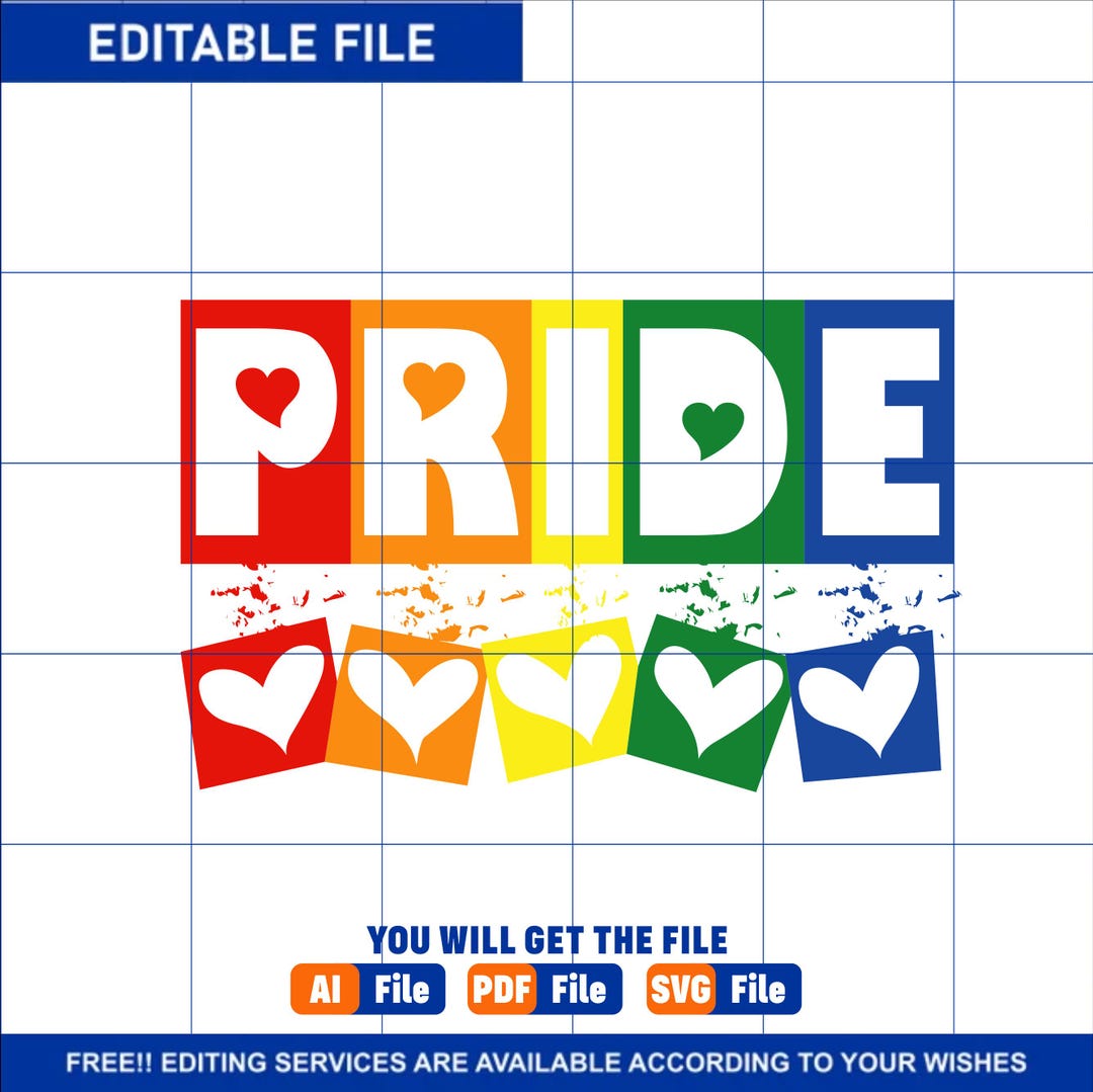 Pride Love Rainbow Bundle SVG Files Pride Heart Cut Files LGBTQ Love ...