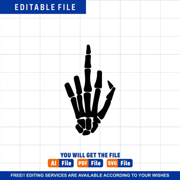 Skull Flipping off Svg - Etsy