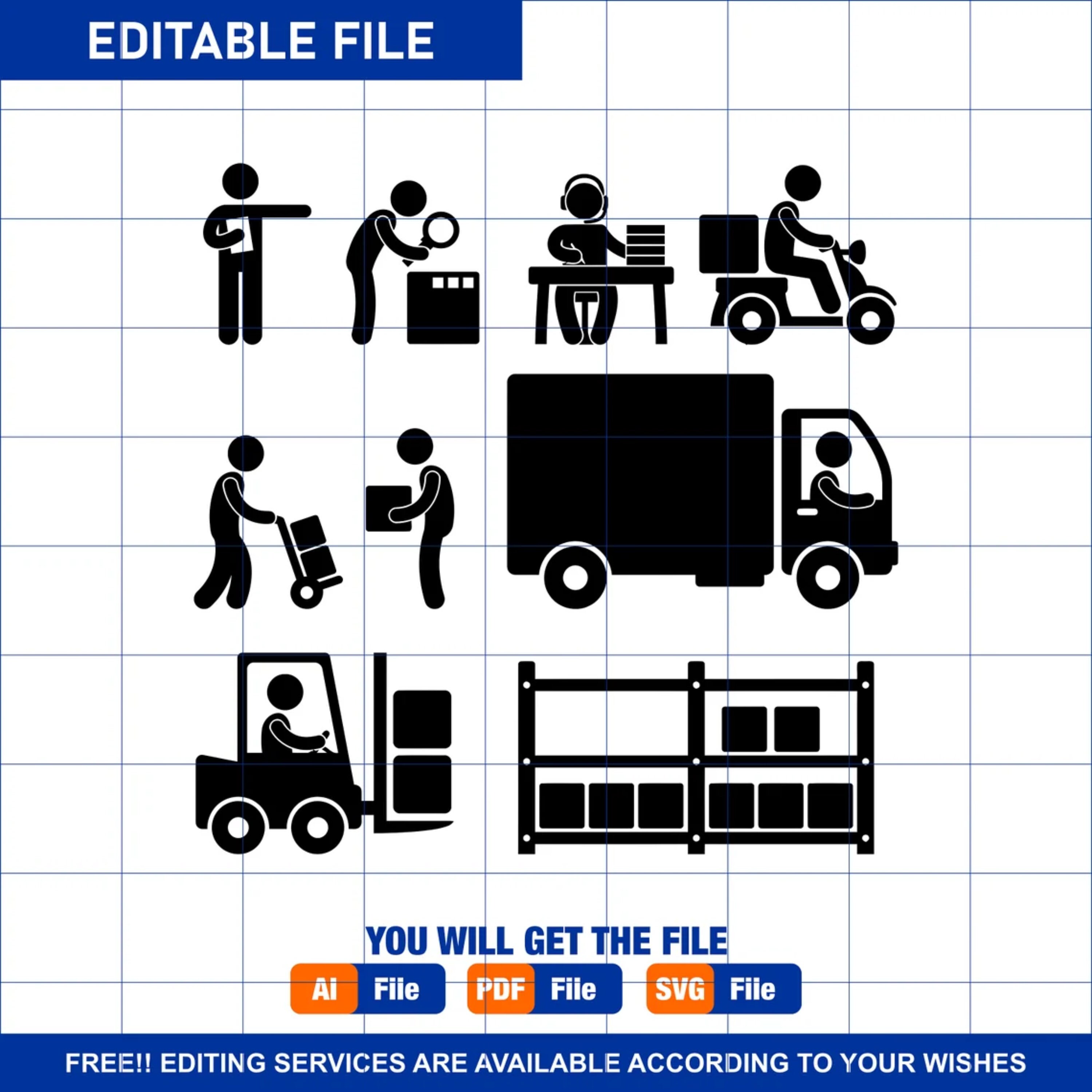 Logistic Shipping Freight Freighter Warehouse Transportation Forklift ...