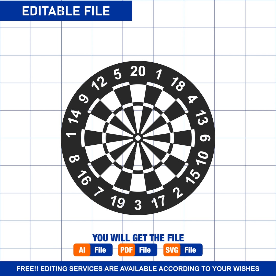 Dartboard SVG Files Dart Bullseye Cut Files Dartboard Vector Files ...