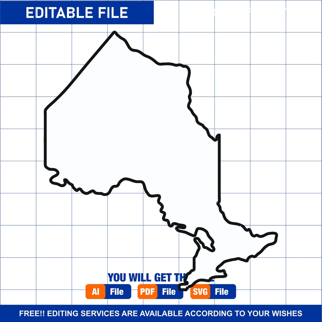 Ontario Outline SVG Files Ontario Cut Files Canadian Provinces Vector ...