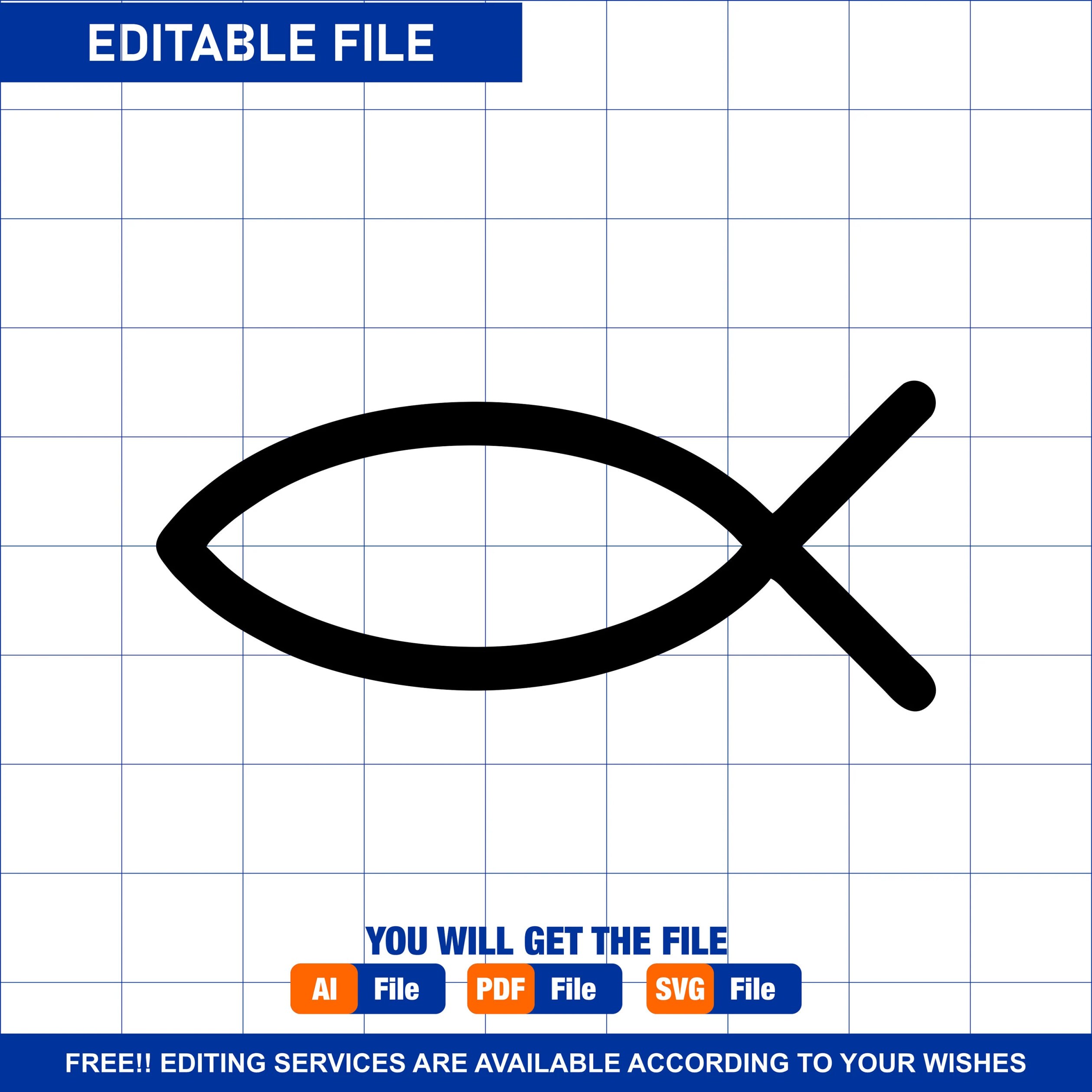 Christian Fish Ichthys SVG Files Christian Fish Symbol Cut Files ...