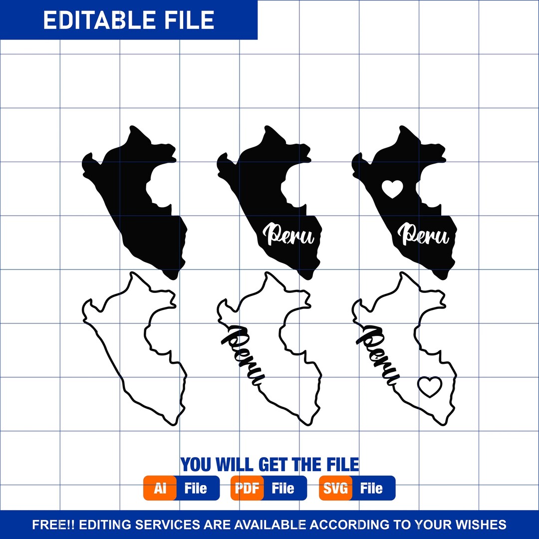 Peru SVG Peru Cut Files Peru Outline SVG Peru Silhouette SVG Peru Map ...