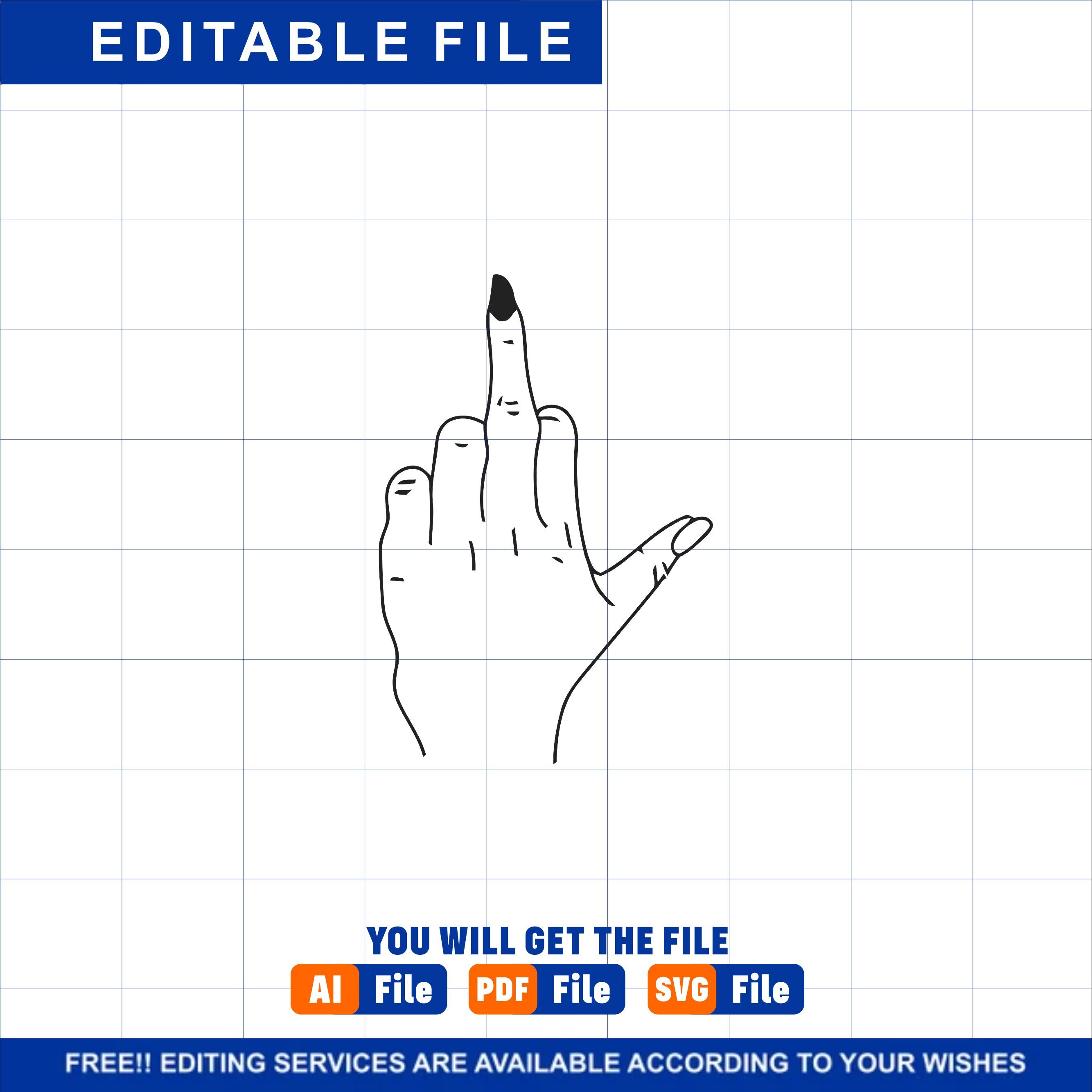 Vector Girl Middle Finger Instruction Svg Png , Middle Finger Clipart ...