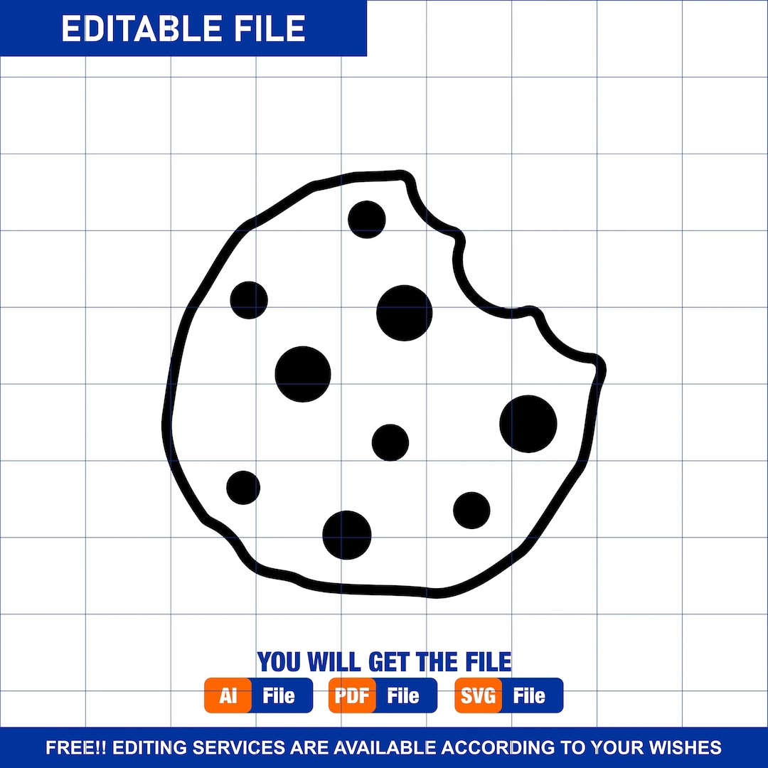 Chocolate Chip Cookie SVG Files Choc Chip Cookies SVG Cut Files Cookie ...