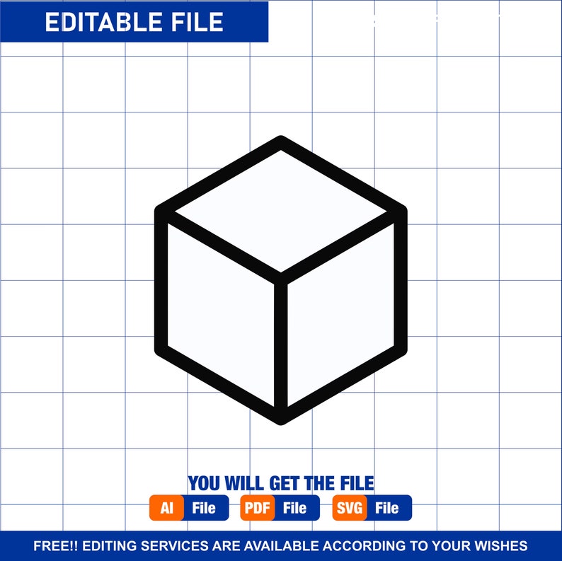 Cube SVG Files 3D Cube Cut Files Platonic Solids Vector Files Geometric ...