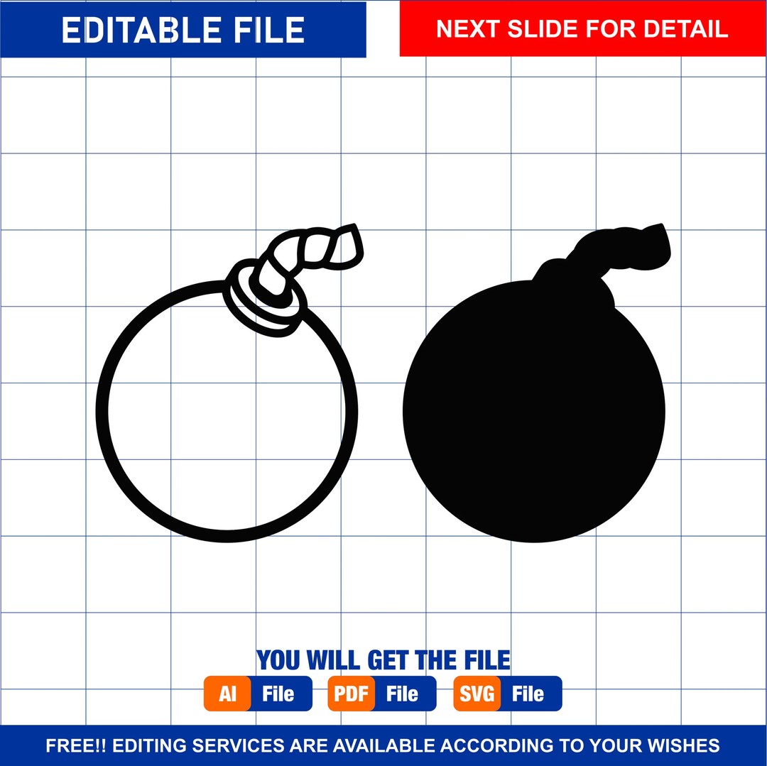 Bomb Outline Silhouette SVG Files Bomb Cut Files Bomb Vector Files ...