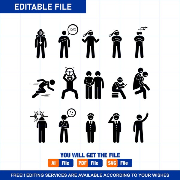 Stick Figure Alphabet Svg - Etsy