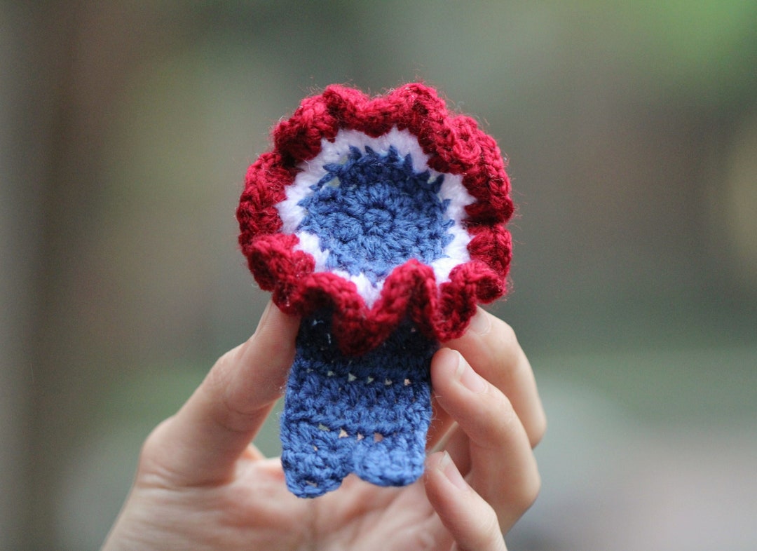 Crochet Prize Ribbon Pattern: Rosette, Red White and Blue (PDF) - Etsy