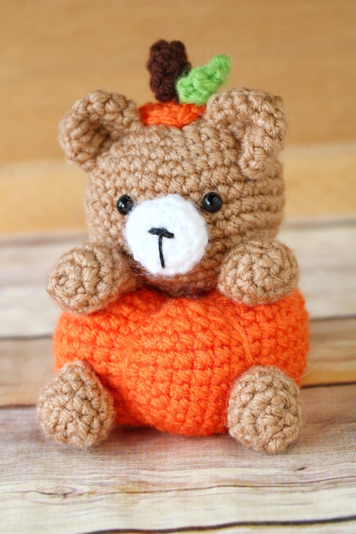 Amigurumi Crochet Pattern (PDF in English): Pumpkin Bear, Crochet ...