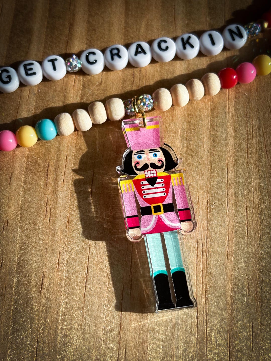 Nutcracker Teacher Lanyard: Colorful Wood Beads, Personalized - Etsy
