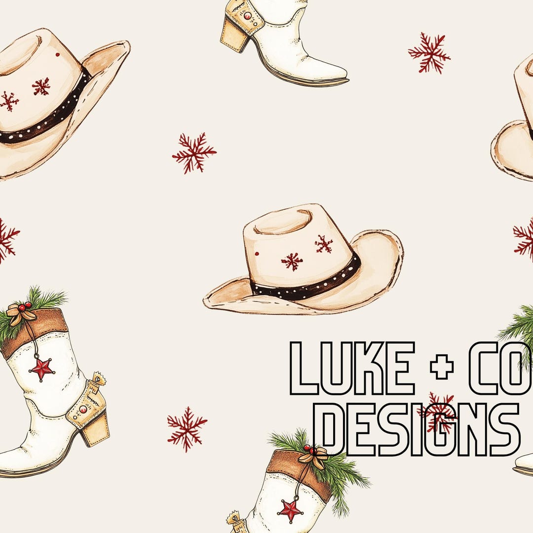 Rustic Christmas, Western Christmas, Seamless - Etsy