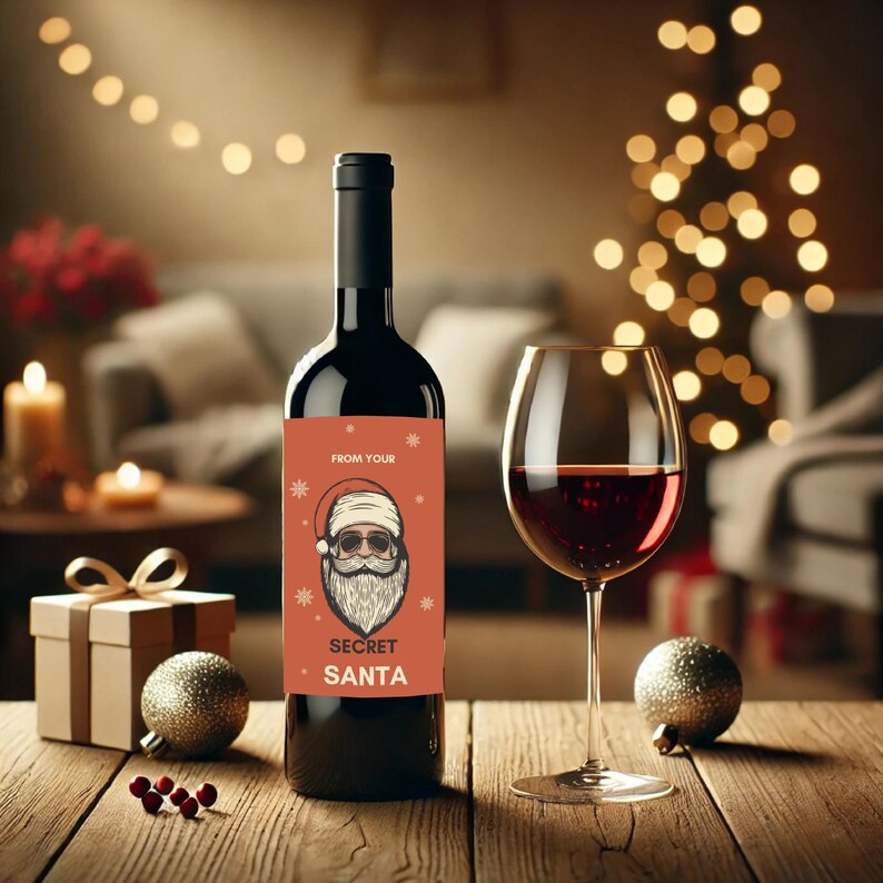 Christmas Wine Labels, Instantly Downloadable PDF Templates, Christmas ...