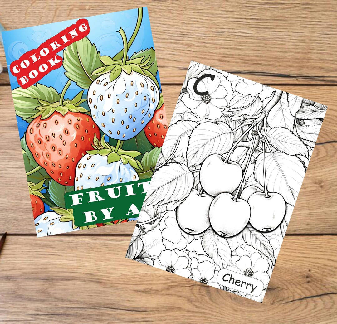 Alphabetical Fruit Coloring, Printable Fruits Coloring Book, Food ...
