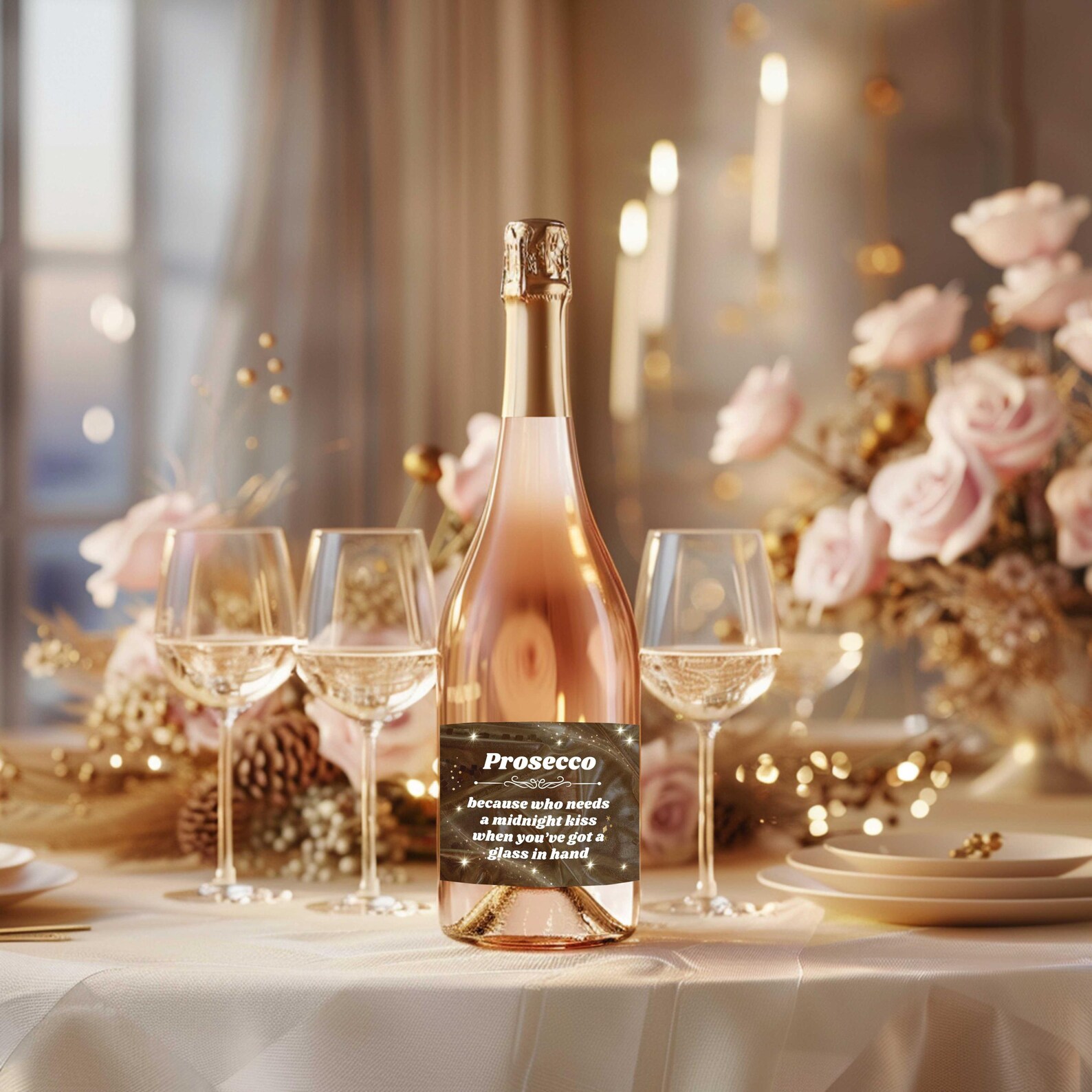 Funny Prosecco Bottle Label, New Year Prosecco for Celebration ...