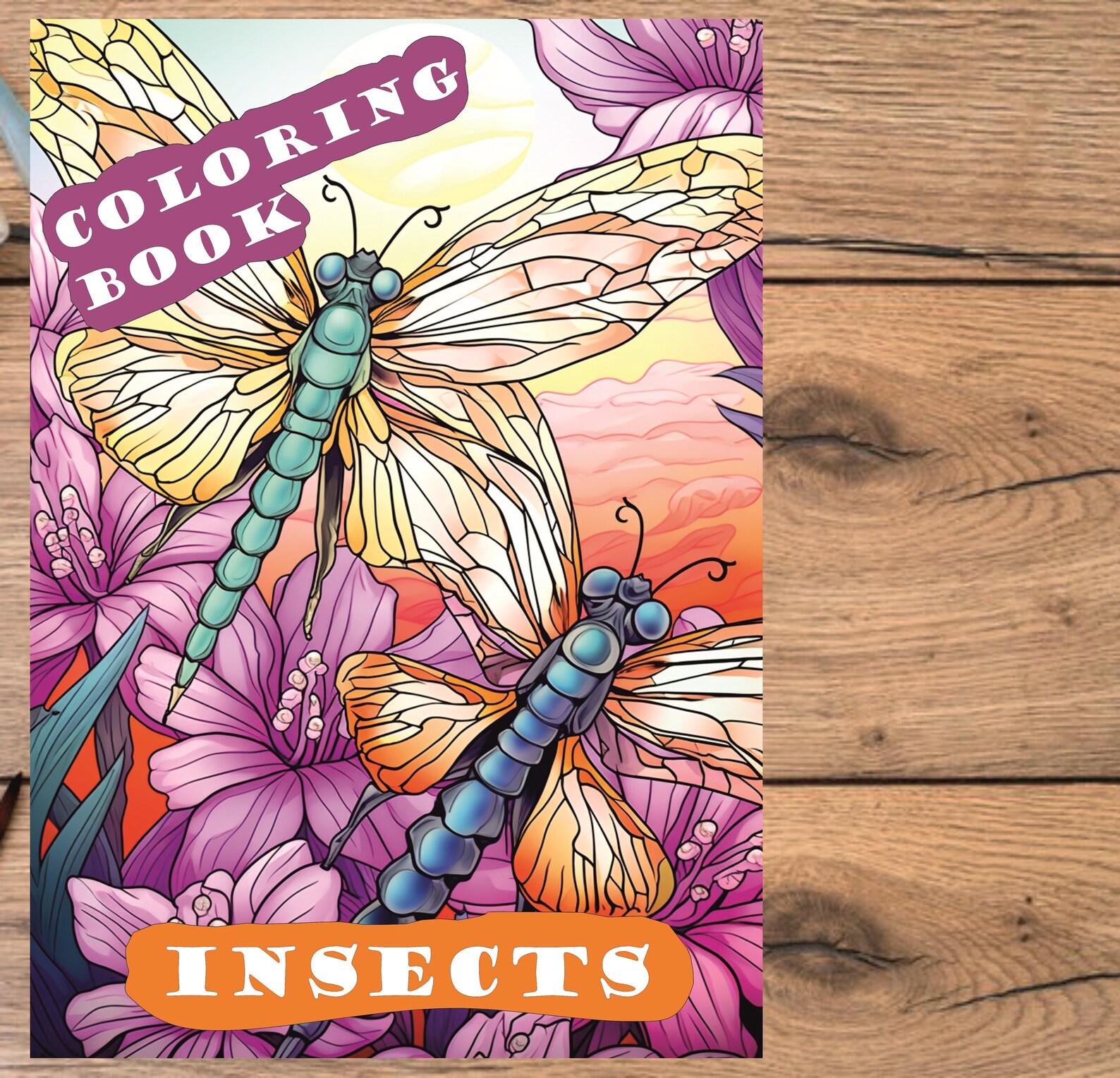 Insects Coloring Book, Printable Coloring Book, Nature Art, Entomology ...
