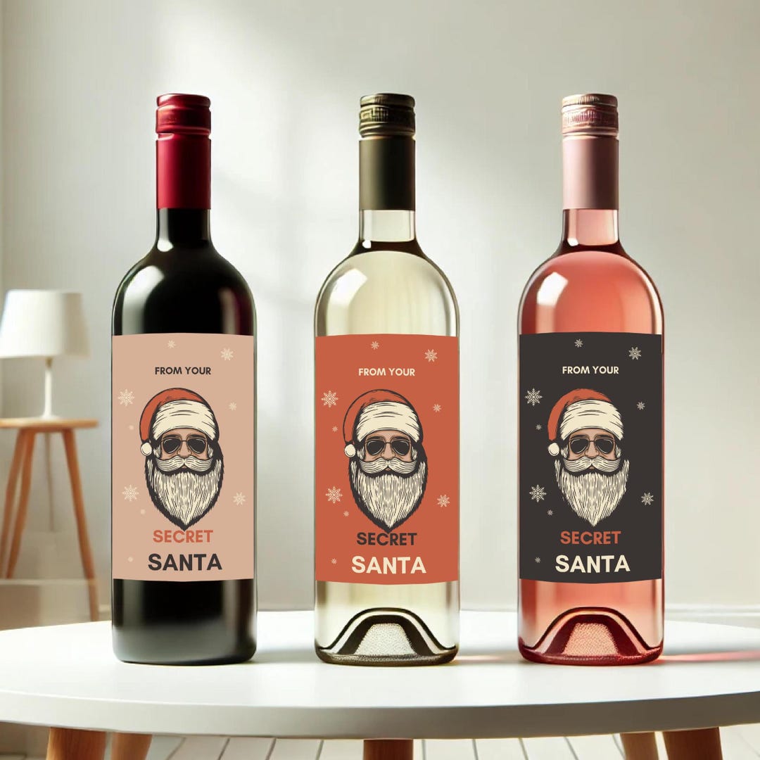 Christmas Wine Labels, Instantly Downloadable PDF Templates, Christmas ...