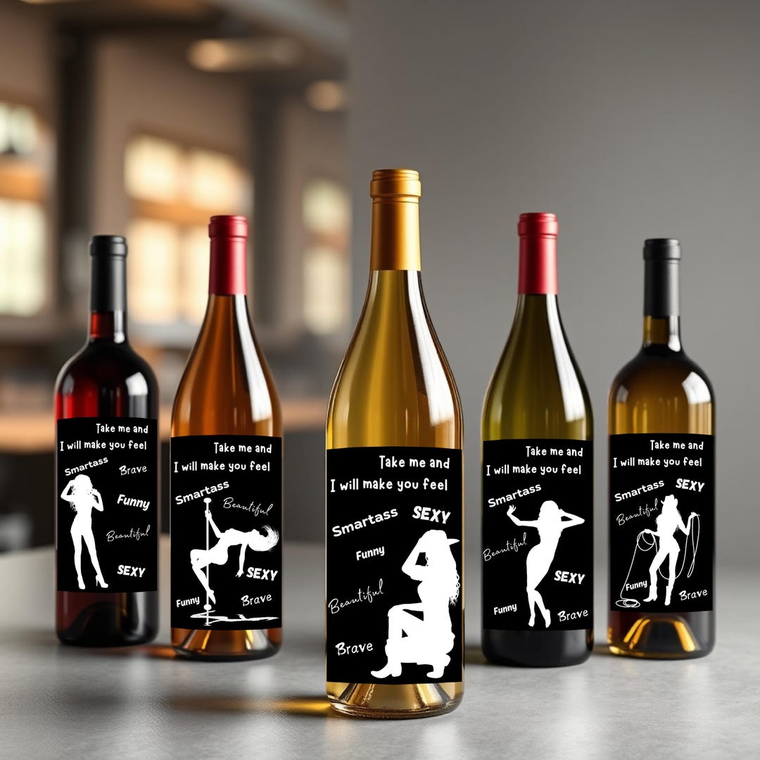 5x Designs Funny Printable Wine Label, Instant Download, Perfect for ...