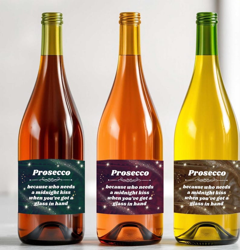 Funny Prosecco Bottle Label, New Year Prosecco for Celebration ...