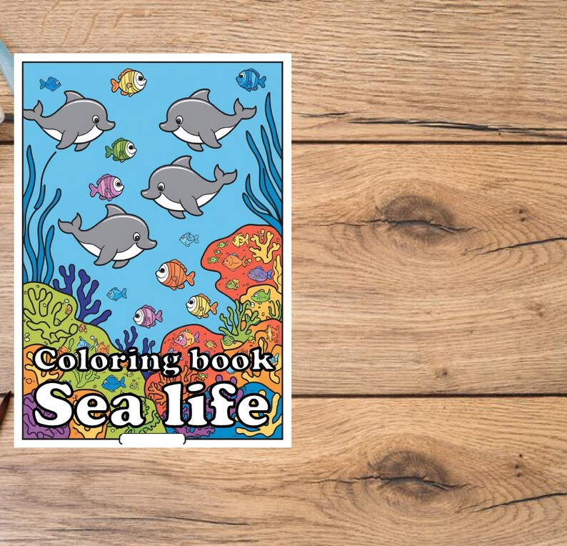 Printable Sea Life Coloring Book, Sea Life Coloring Book for Kids, Sea ...