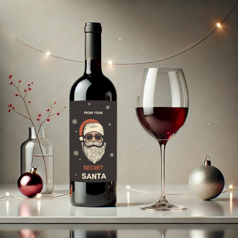 Christmas Wine Labels, Instantly Downloadable PDF Templates, Christmas ...