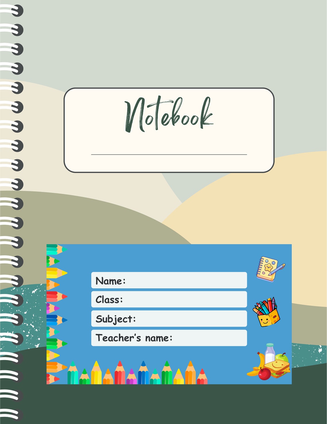 Personalized Notebook Labels Stickers Png, Work Book Labels, Kids Name ...