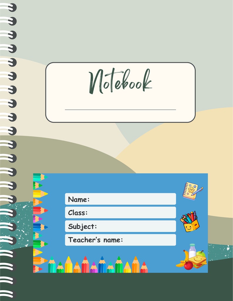 Personalized Notebook Labels Stickers Png, Work Book Labels, Kids Name ...