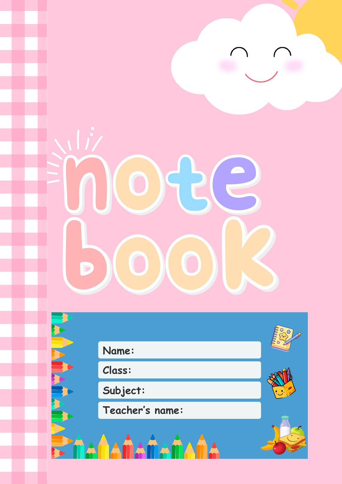 Personalized Notebook Labels Stickers Png, Work Book Labels, Kids Name ...