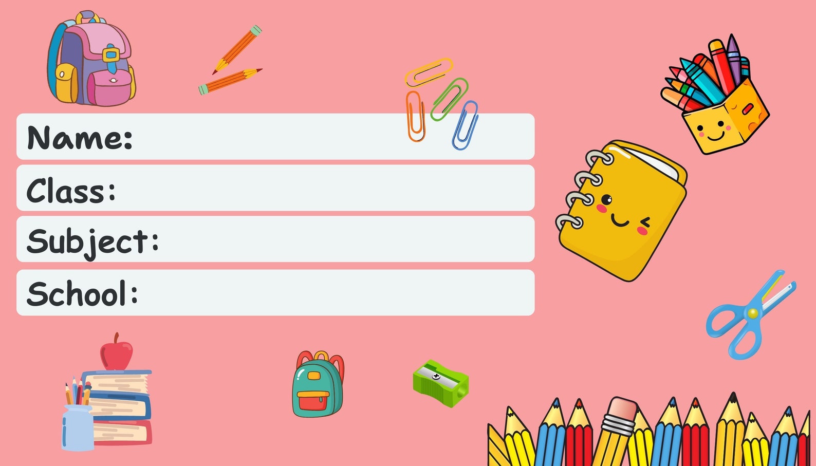 Personalized Notebook Labels Stickers Png, Work Book Labels, Kids Name ...