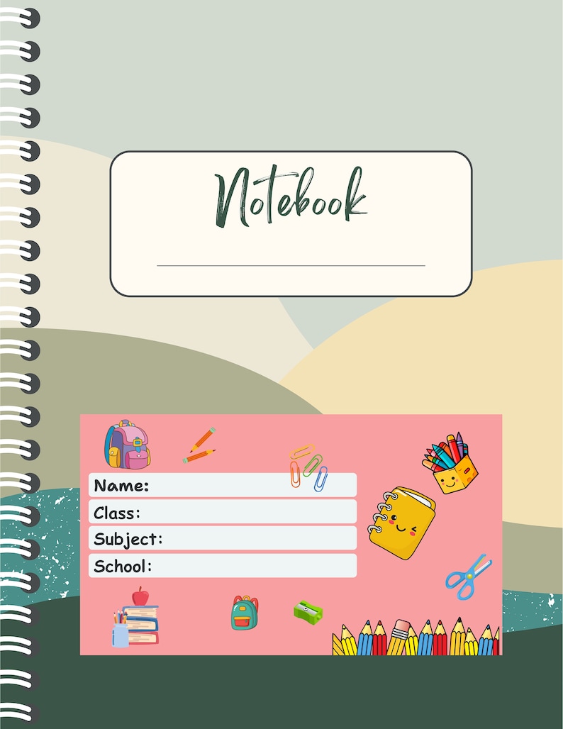 Personalized Notebook Labels Stickers Png, Work Book Labels, Kids Name ...