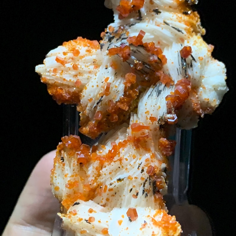 Vanadinite and Goethite on Barite From Mibladen, Midelt, Morocco ...