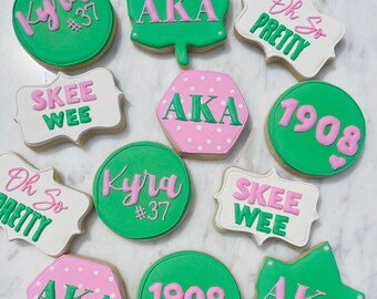 Alpha Kappa Alpha Sorority AKA Cookies - Etsy