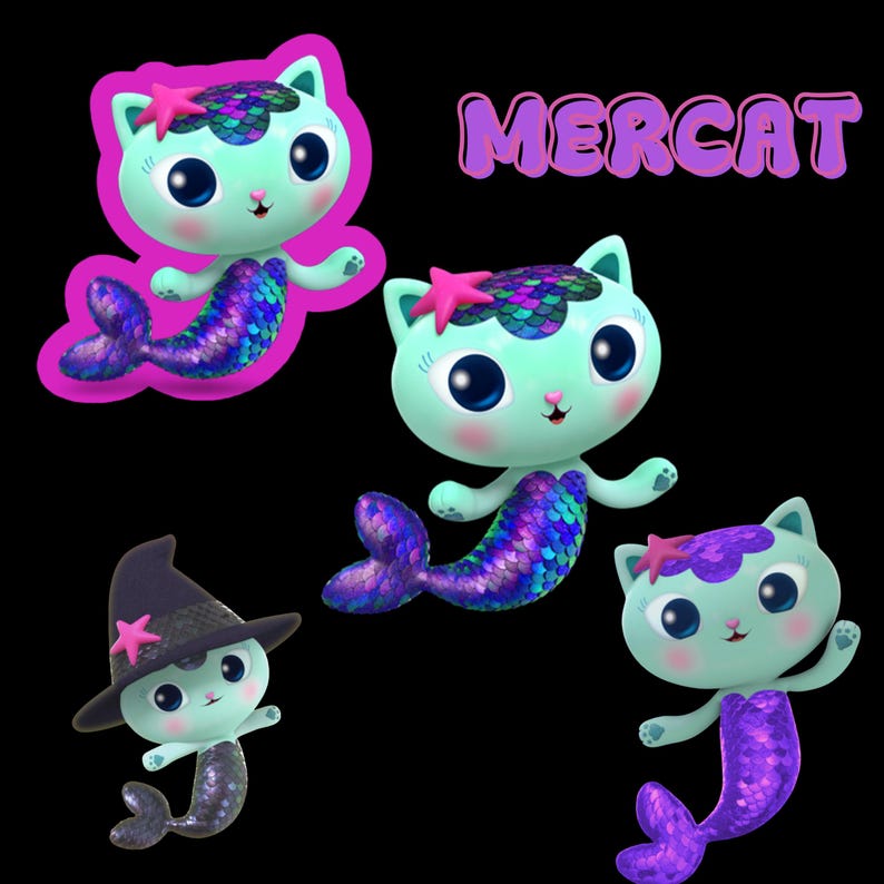 50+ Gabby Dollhouse Inspired Clipart | Cute Cat Characters | Kids Show ...