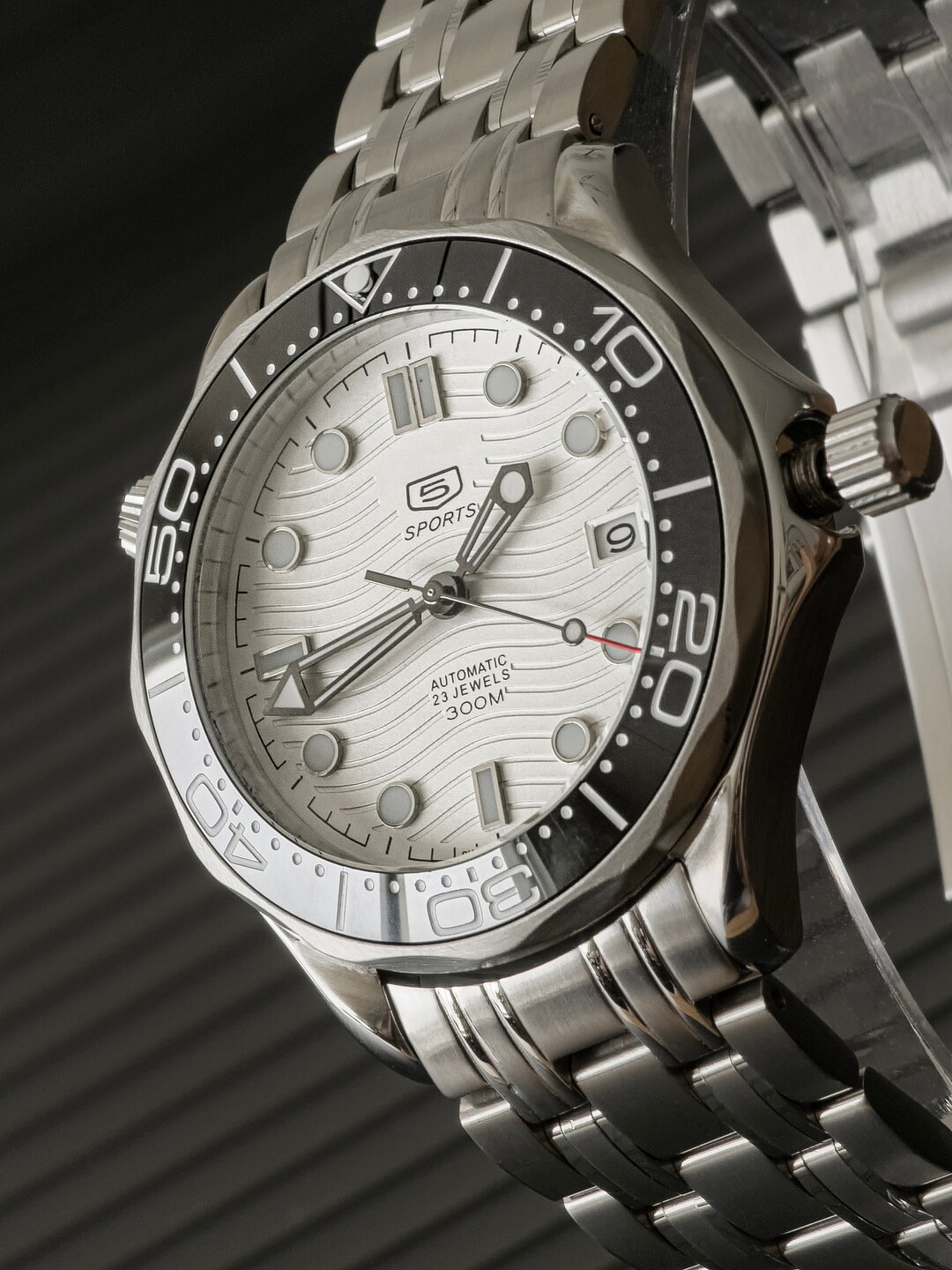 Seiko Inspired Mod Watch Seamaster Black & White Automatic NH35 Custom ...