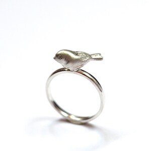 Bird Ring Silver Bird Ring Diamond Eyes Handmade Bird Ring - Etsy