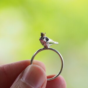 Bird King Ring / Handmade Bird Ring / Recycled Sterling Silver / Black ...