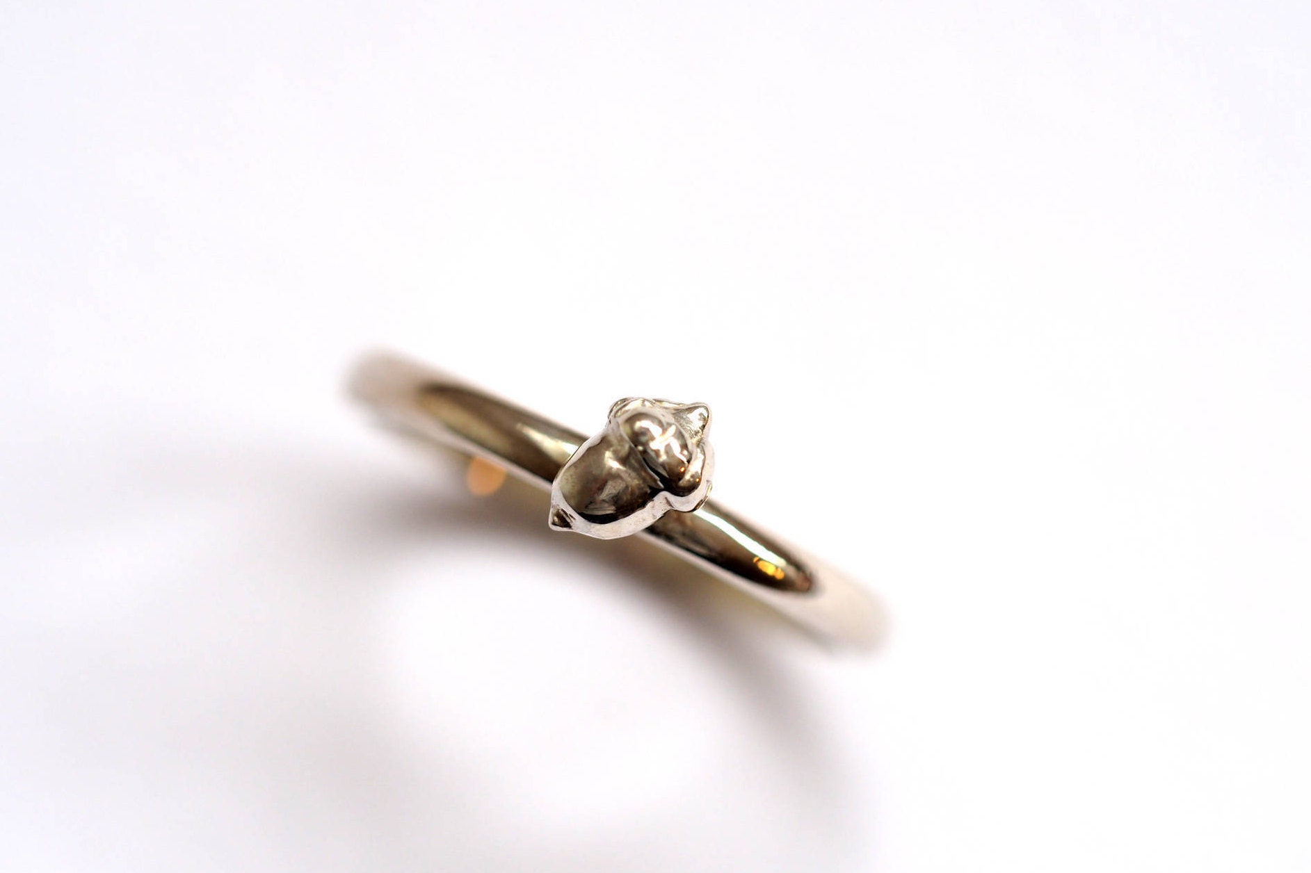 Acorn Ring Sterling Silver Ring Nature Ring Gift for Her | Etsy