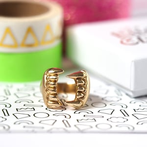Fangs Ring Gold Fangs Chunky Gold Ring Handmade Gold Ring - Etsy