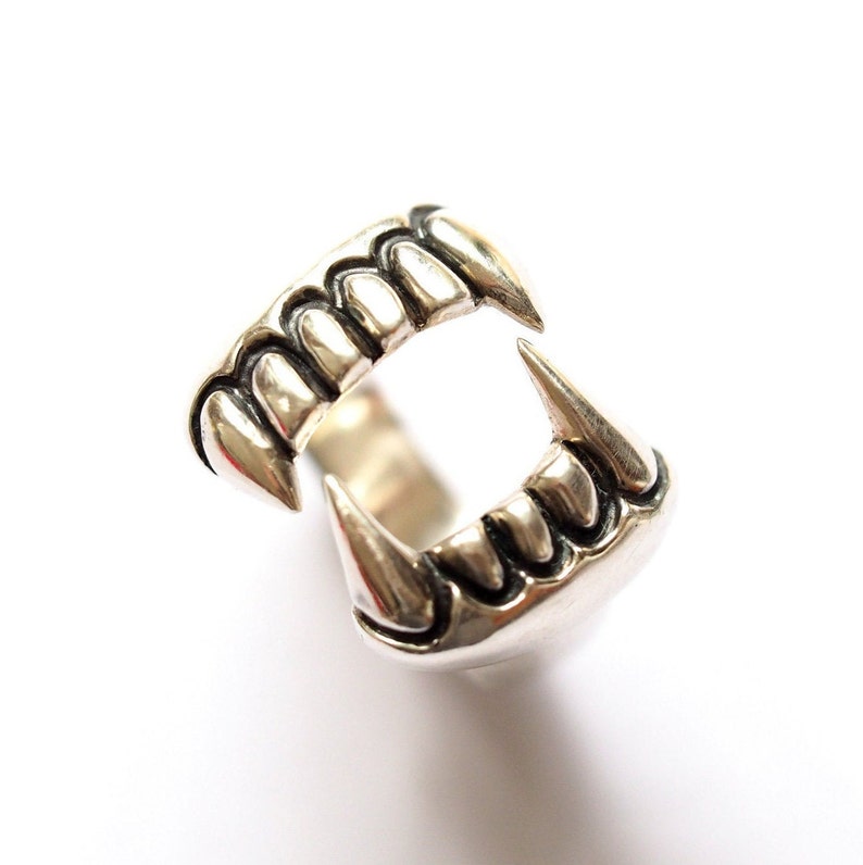 Silver Fangs Ring - Etsy