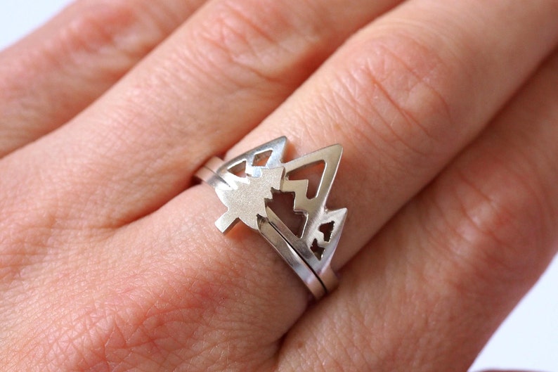 Evergreen Tree Ring Handmade Silver Tree Ring Super Dinky - Etsy