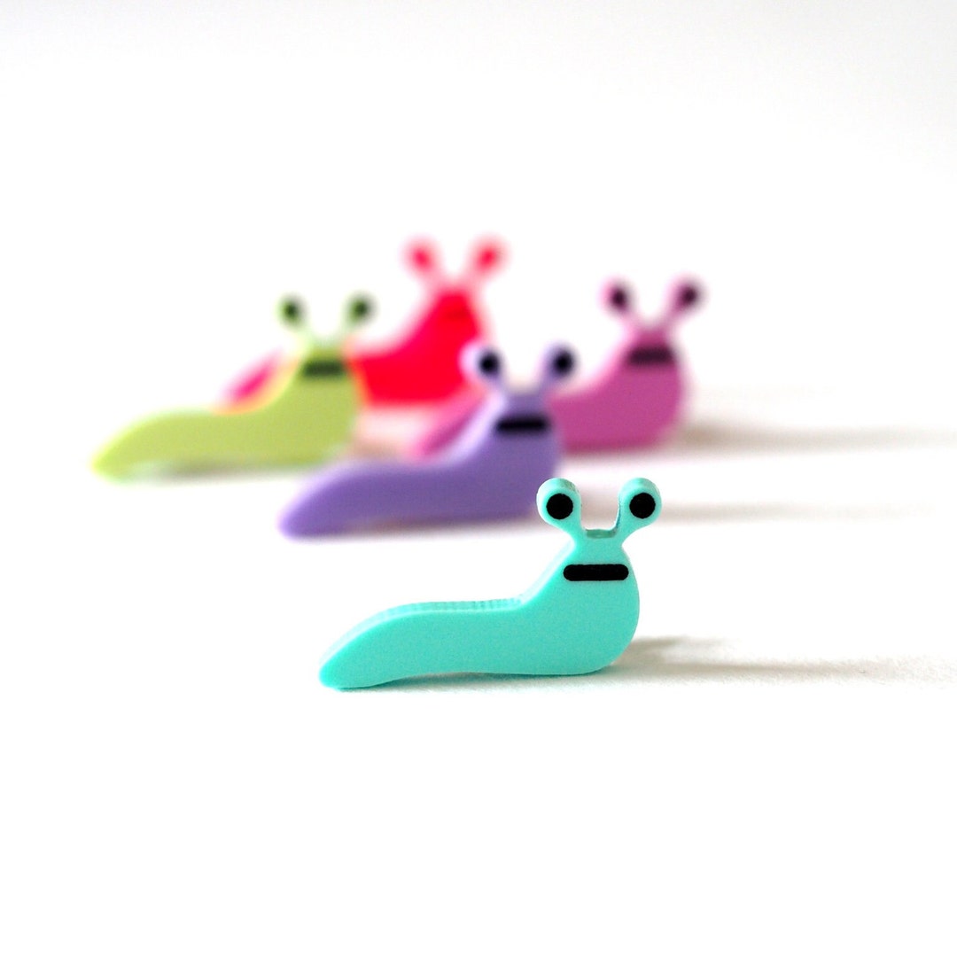 Slug Brooch / Laser Cut Acrylic / Neon Slug / Gift for Gardner ...