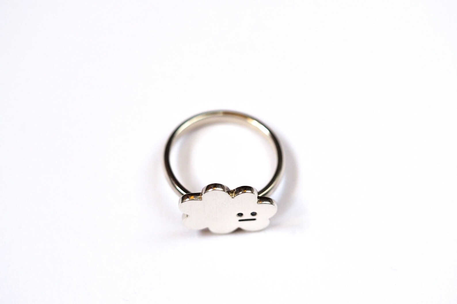 Cloud Ring Handmade in Sterling Silver Set With Black | Etsy