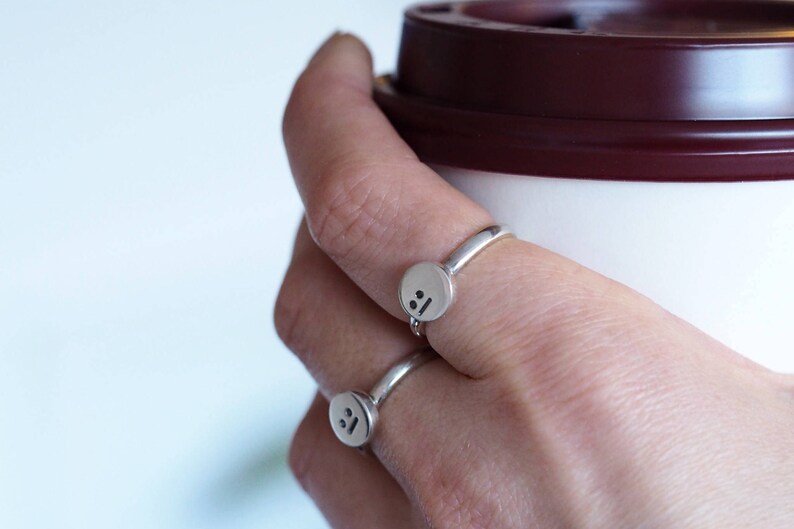 Face Rings Sterling Silver & Black Diamond Ring Handmade - Etsy