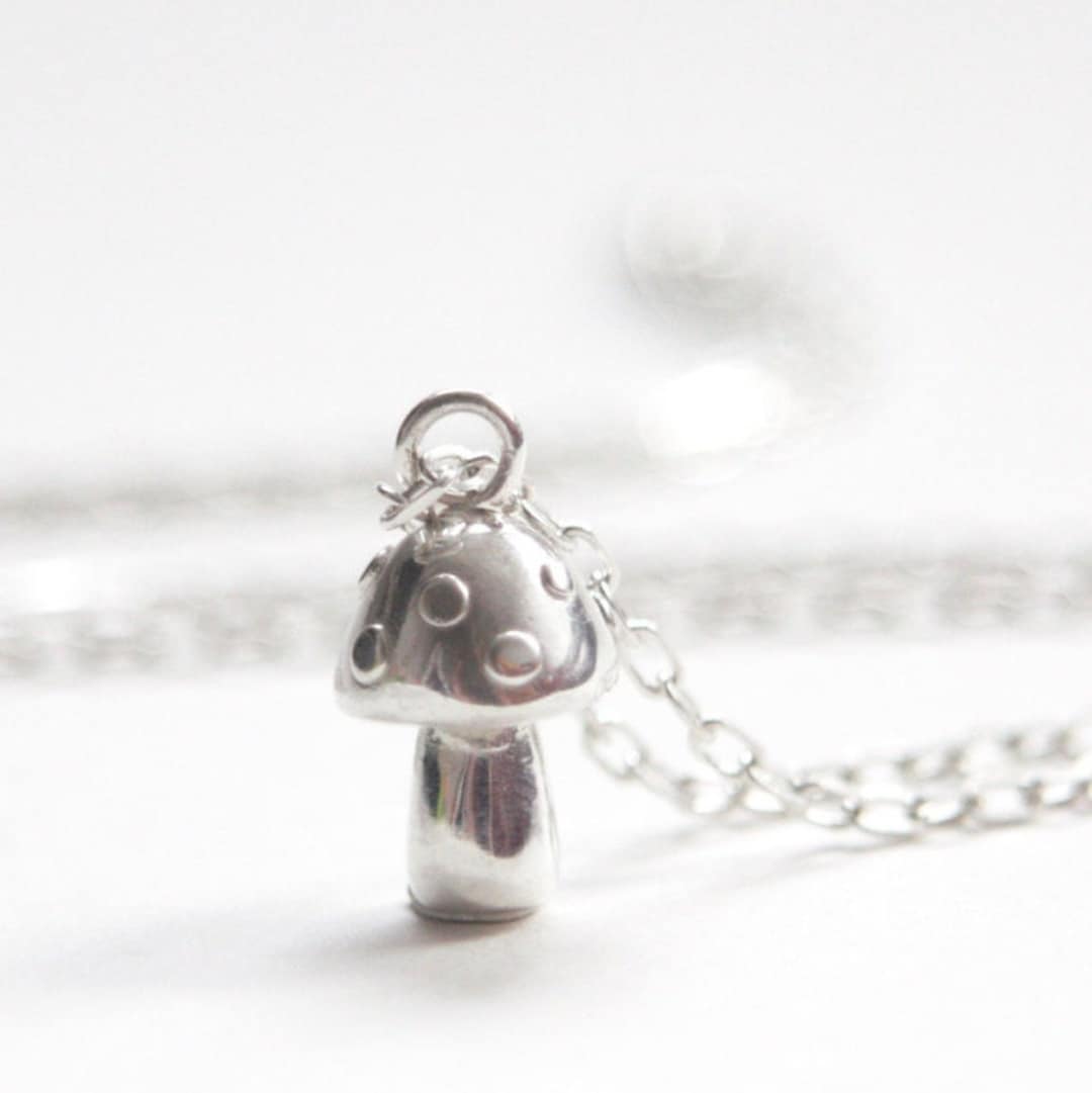 Toadstool Necklace / Recycled Sterling Silver / Silver Pendant ...