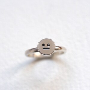 Face Rings Sterling Silver & Black Diamond Ring Handmade - Etsy