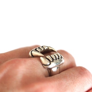 Silver Fangs Ring - Etsy